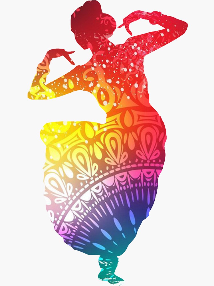 "Bharatanatyam Classical Indian Dancer Coloured " Sticker for Sale by ...