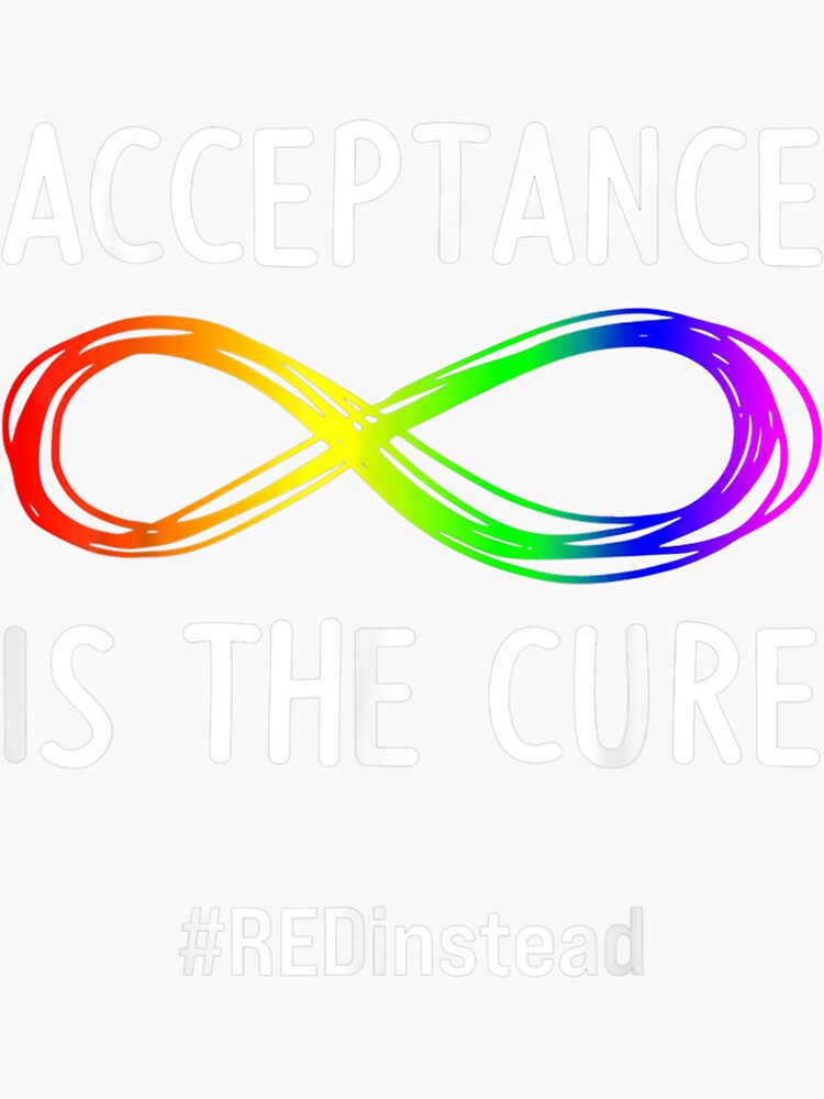 "Wear Red Instead Autism Acceptance In April 2021" Sticker by paudels ...