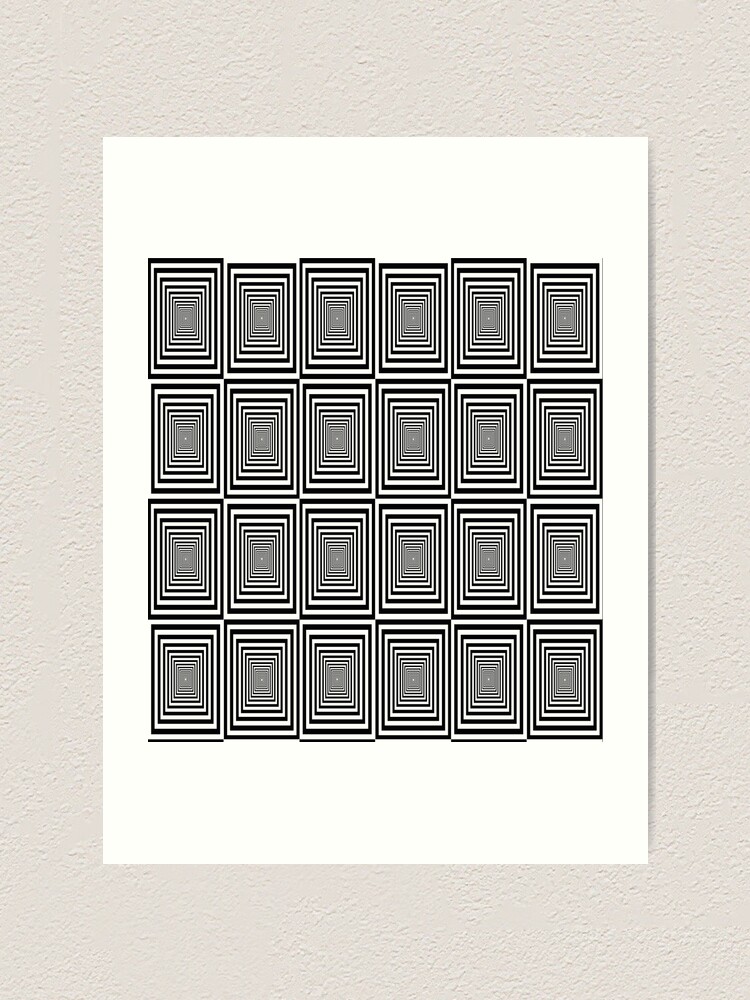 "Rectangle inside a Rectangle Pattern in Black and White" Art Print for ...