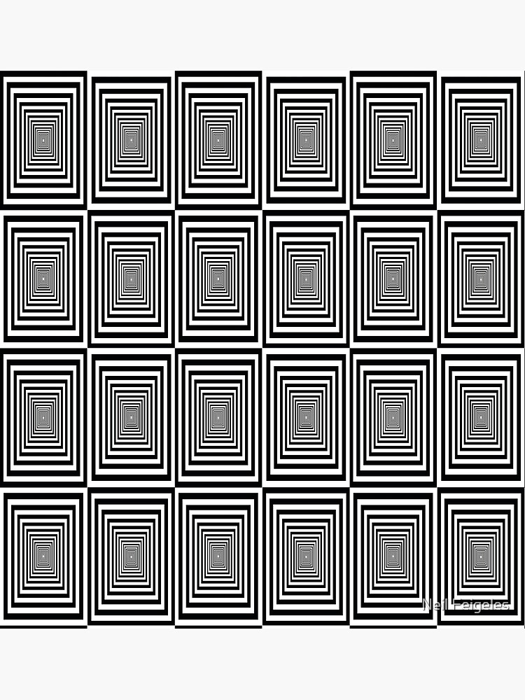 "Rectangle inside a Rectangle Pattern in Black and White" Art Print for ...