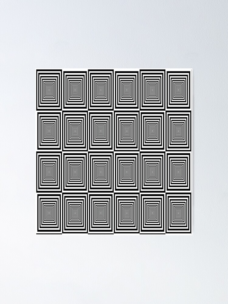 "Rectangle inside a Rectangle Pattern in Black and White" Poster for ...