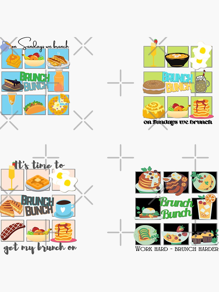 "Brunch Bunch On Sundays We Brunch Sticker Pack" Sticker for Sale by ...