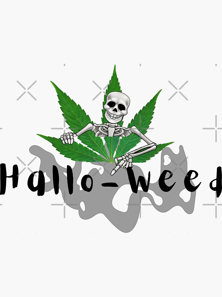 "Marijuana skeleton - Weed - Halloween" Sticker for Sale by OMdesign10 ...
