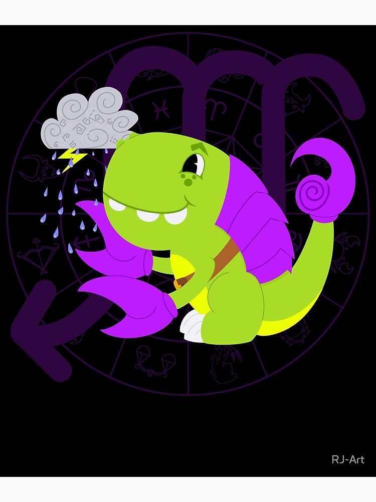 "Cute Scorpio Zodiac Sign Scorpion Astrology T-Rex Dinosaur" Poster for ...