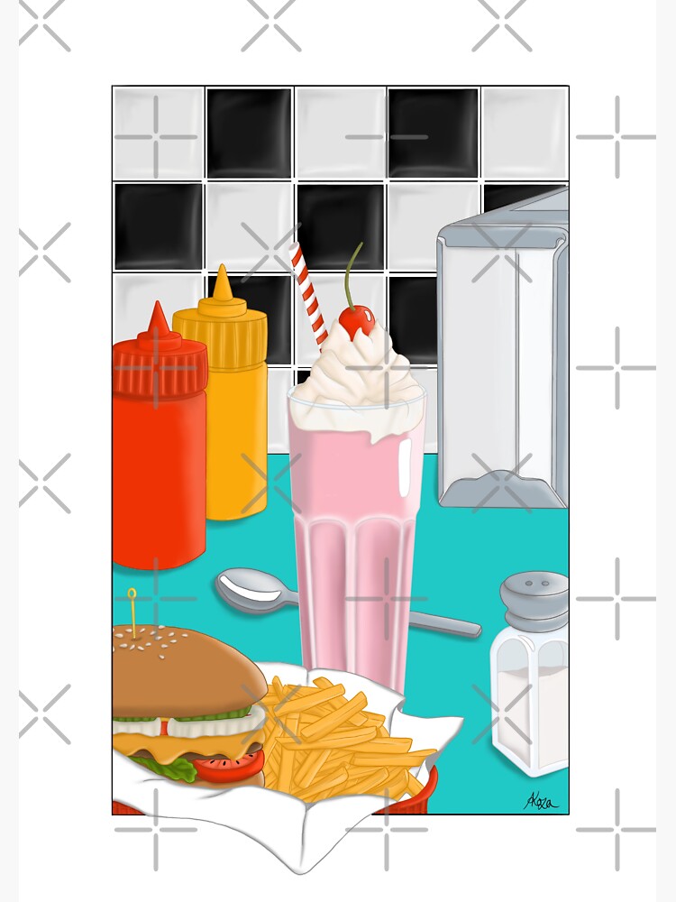 "80's inspired dinner" Sticker for Sale by althea27 | Redbubble