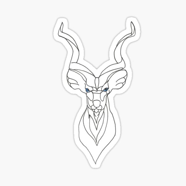 "Kudos, kudu." Sticker for Sale by Pi-and-Q | Redbubble