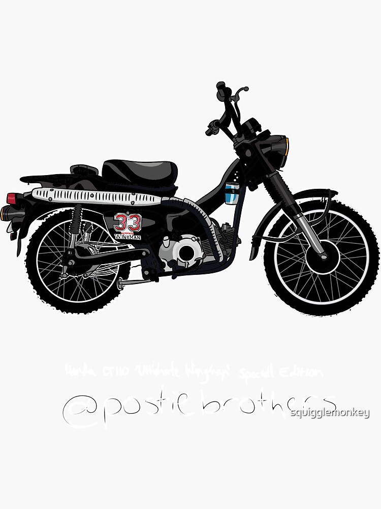 "HONDA CT110 'ULTIMATE WINGMAN' SPECIAL EDITION POSTIE BIKE" Sticker for Sale by squigglemonkey ...