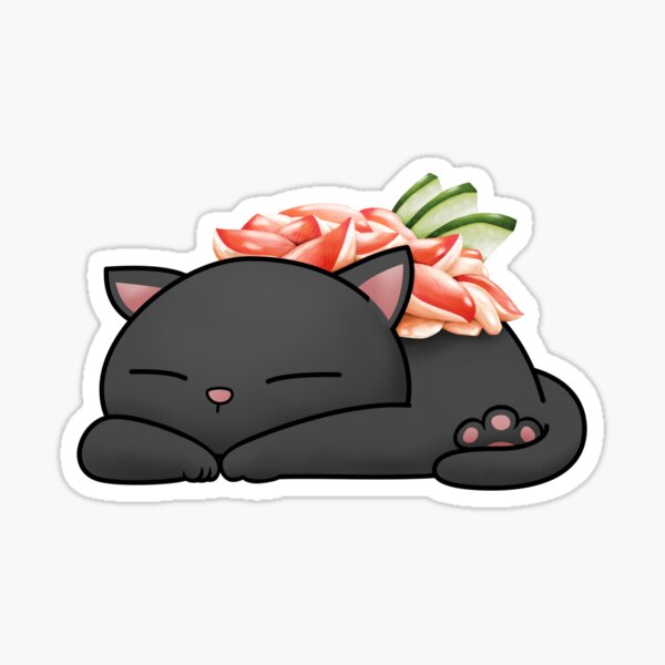 "Kani Sushi Cat" Sticker for Sale by Takeda-art | Redbubble