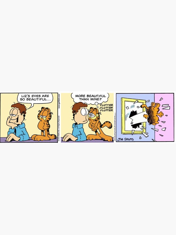 "Garfield Strip But He's Thrown Out The Window" Sticker for Sale by ...