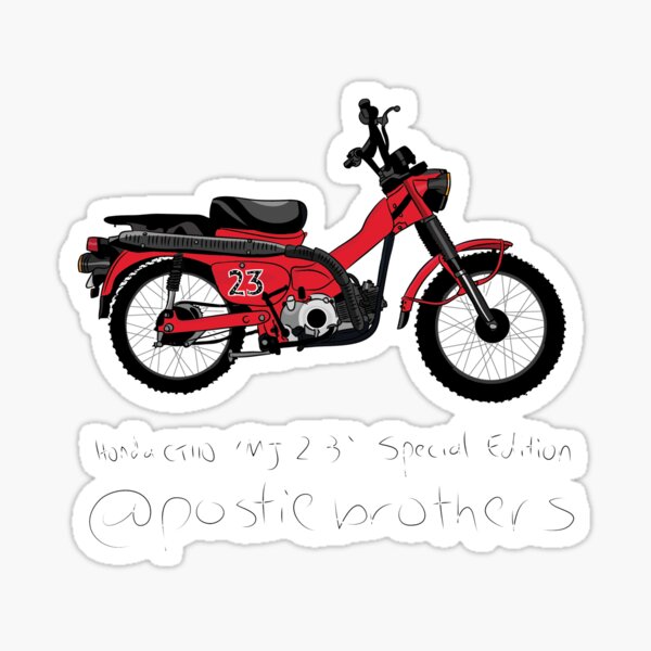 "HONDA CT110 'MJ 23' SPECIAL EDITION POSTIE BIKE" Sticker for Sale by squigglemonkey | Redbubble