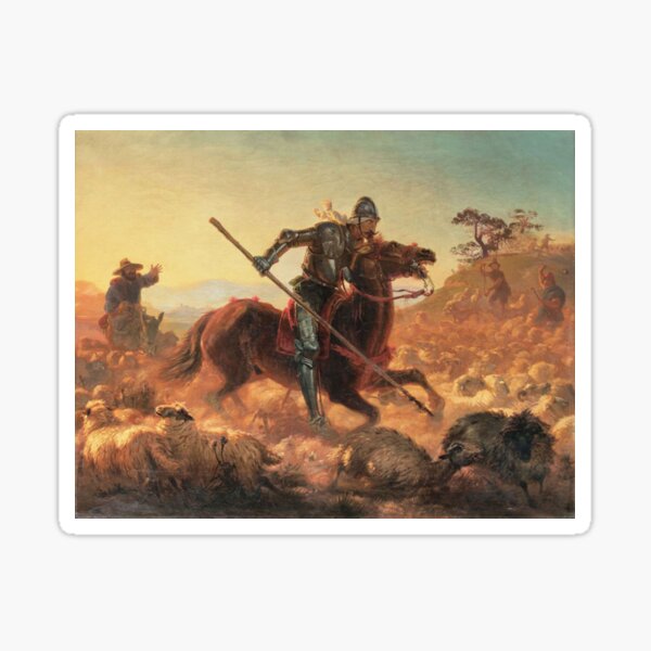 "Don Quixote in action" Sticker for Sale by Geekimpact | Redbubble