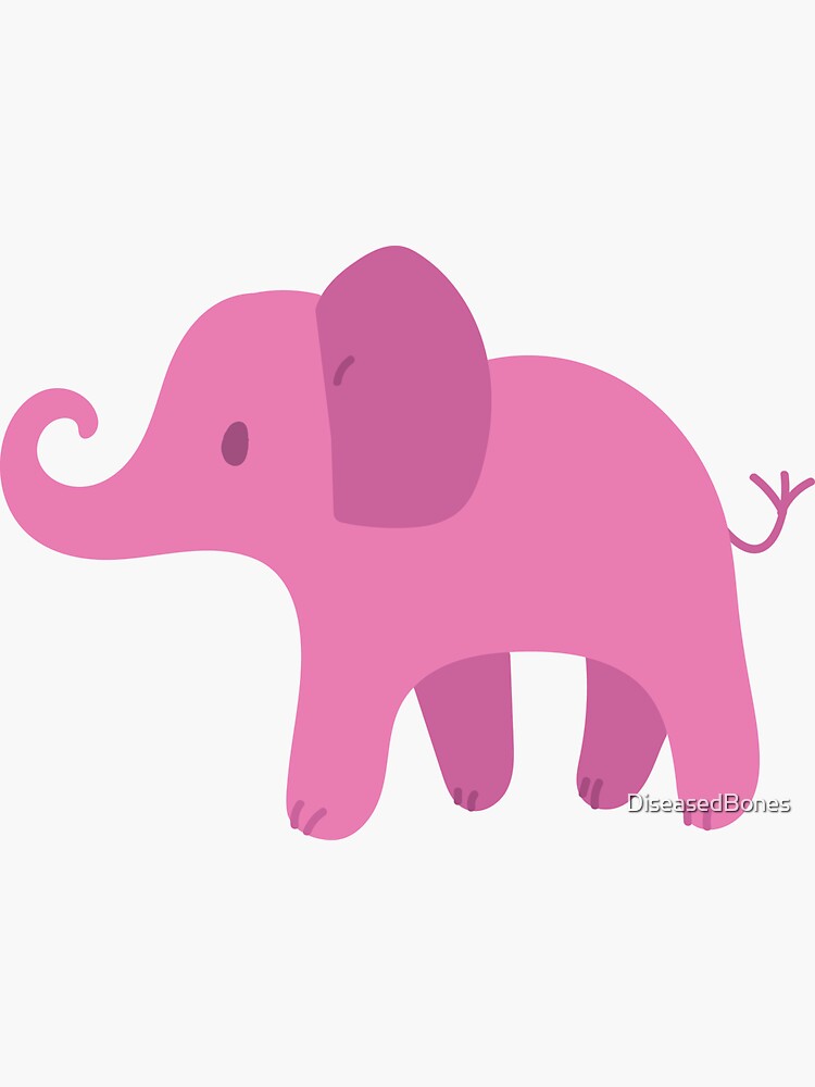 "Pink Elephant" Sticker by DiseasedBones | Redbubble