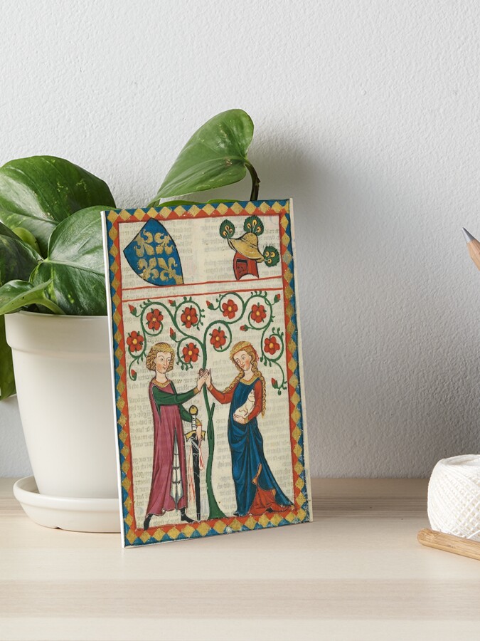 "The Lovers (14th century) - Codex Manesse" Art Board Print for Sale by ...