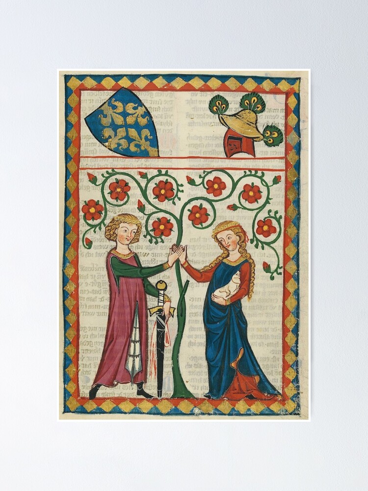 "The Lovers (14th century) - Codex Manesse" Poster for Sale by André ...