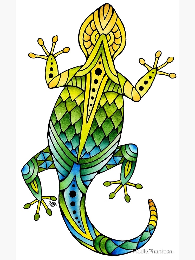 "Lizard Zentangle" Art Print for Sale by FiddlePhantasm | Redbubble