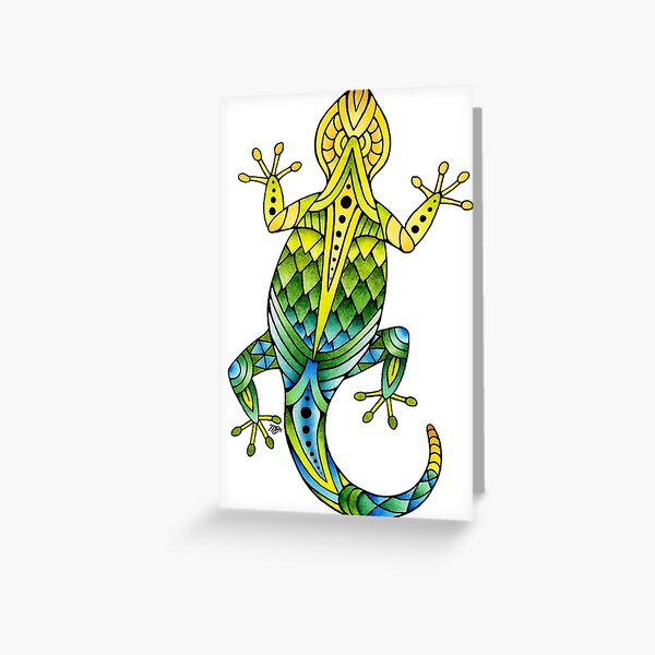 "Lizard Zentangle" Greeting Card by FiddlePhantasm | Redbubble