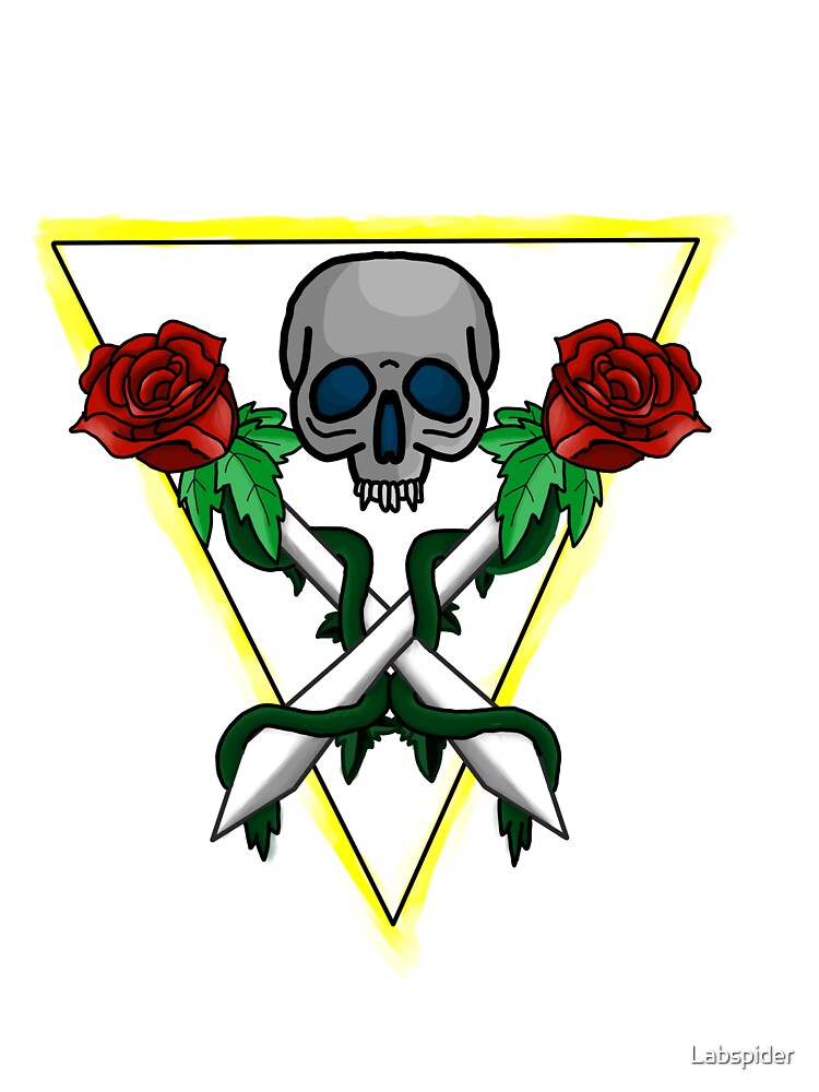 "skull, rose and swords" Sticker by Labspider | Redbubble
