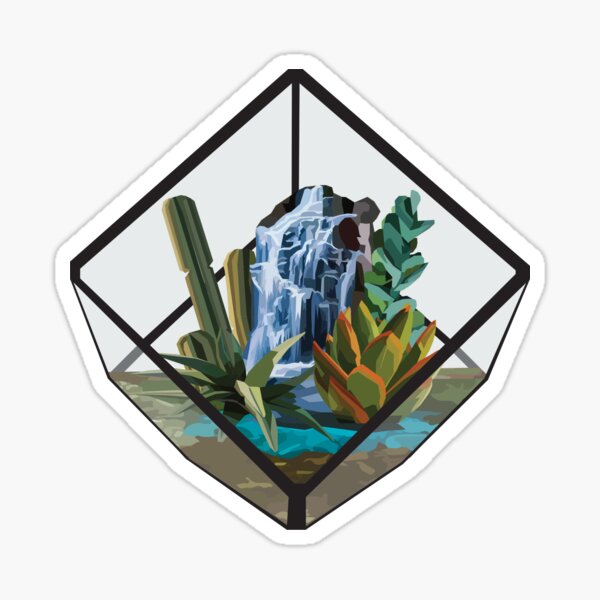 "Hidden Oasis" Sticker for Sale by aecdesign | Redbubble