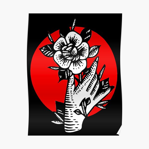 "Old School Hand Tattoo " Poster for Sale by Bryanguy | Redbubble