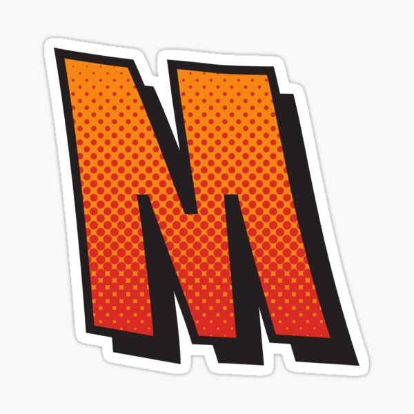 "Backwards letter - letter M illustration colorful design" Sticker for ...