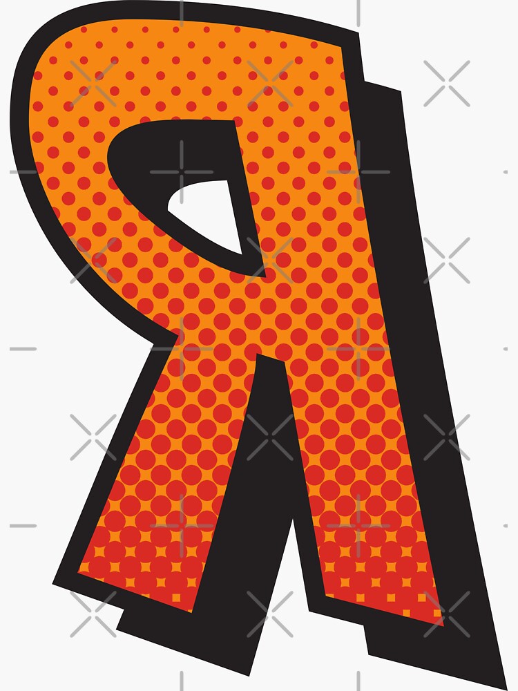 "Backwards letter - letter R illustration colorful design" Sticker for ...