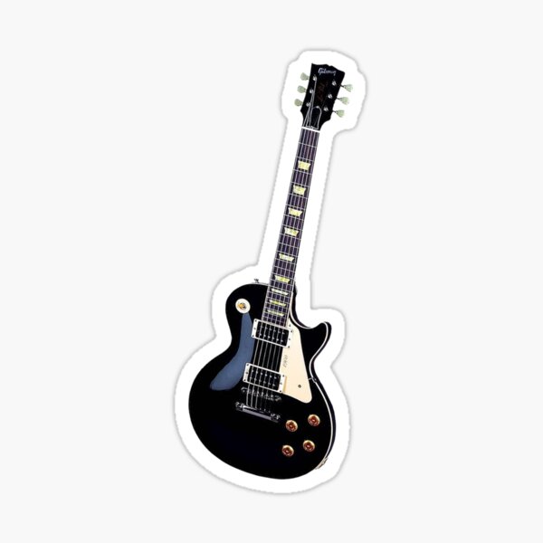 "Neil Young Old Black Gibson Les Paul Guitar Sticker" Sticker for Sale ...