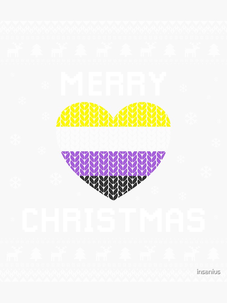 "Non Binary Christmas Non-Binary Ugly Sweater" Sticker for Sale by ...