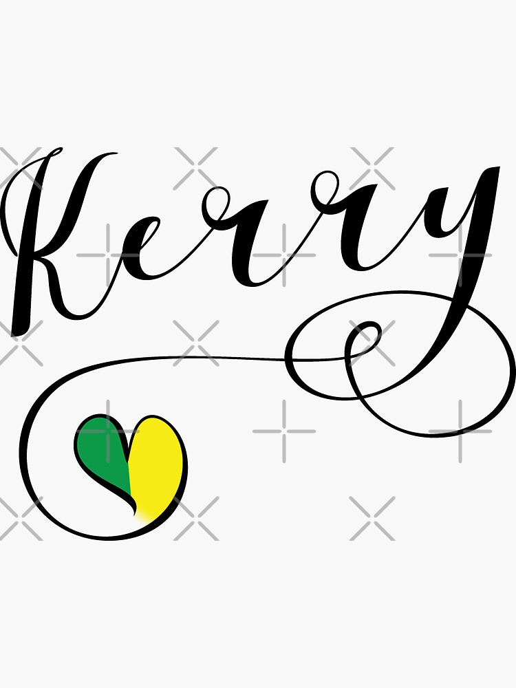"Kerry County Colours Flag Heart, Munster, Ireland, Irish" Sticker for ...