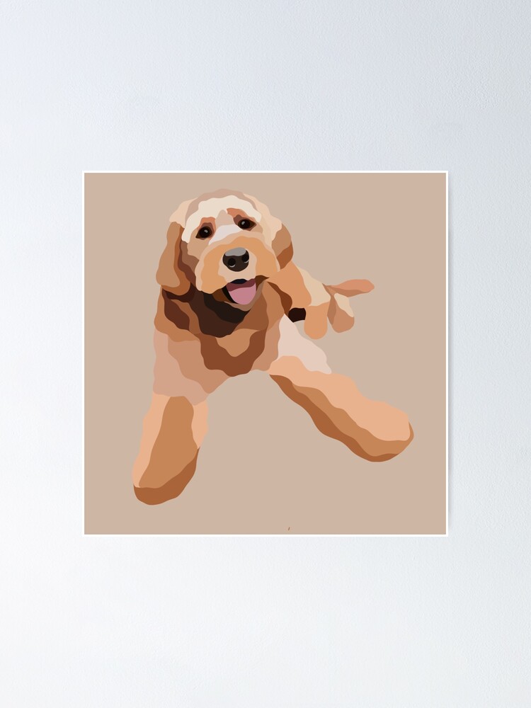 "Groodle Dog Portrait Digital Illustration" Poster for Sale by ...