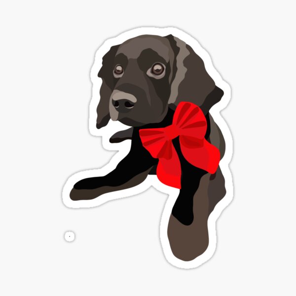 "Cocker Spaniel Puppy Red Bow Dog Portrait Digital Illustration ...