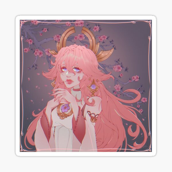 "Genshin Impact Yae Miko" Sticker for Sale by Thirea | Redbubble