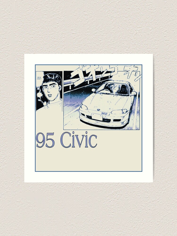 "EG-6 Honda Civic Initial D manga sticker" Art Print for Sale by ...