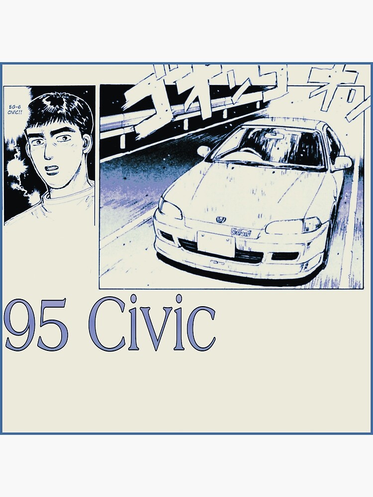 "EG-6 Honda Civic Initial D manga sticker" Art Print for Sale by ...