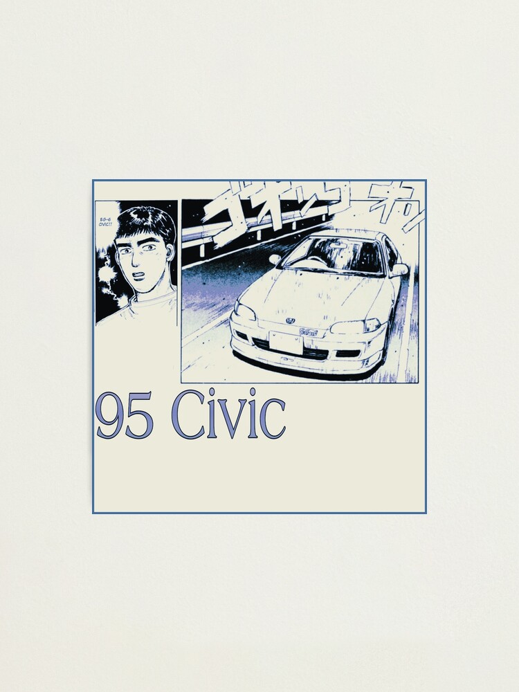 "EG-6 Honda Civic Initial D manga sticker" Photographic Print by ...