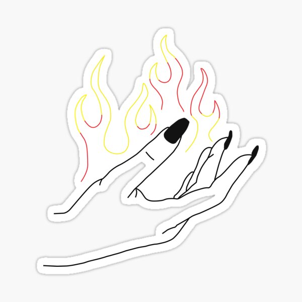 "Hand and Fire" Sticker for Sale by ushanArt | Redbubble