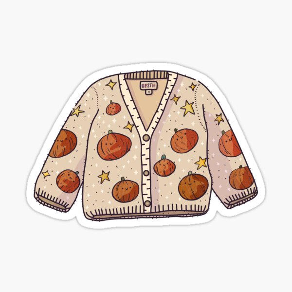 "Cute Pumpkin Kid Cardigan" Sticker for Sale by aileenswansen | Redbubble