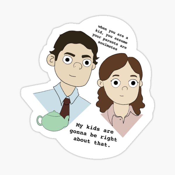 "Jim and Pam Sticker" Sticker for Sale by Danidoodles1 | Redbubble