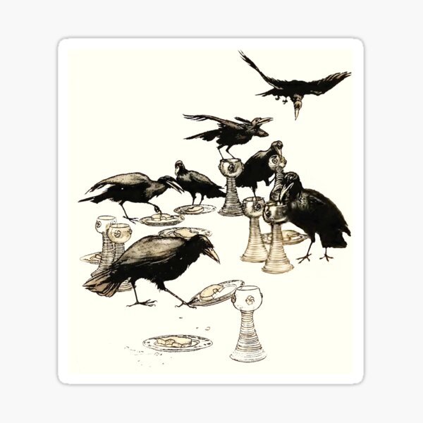 "The Seven Ravens- Brothers Grimm- Arthur Rackham" Sticker for Sale by ...