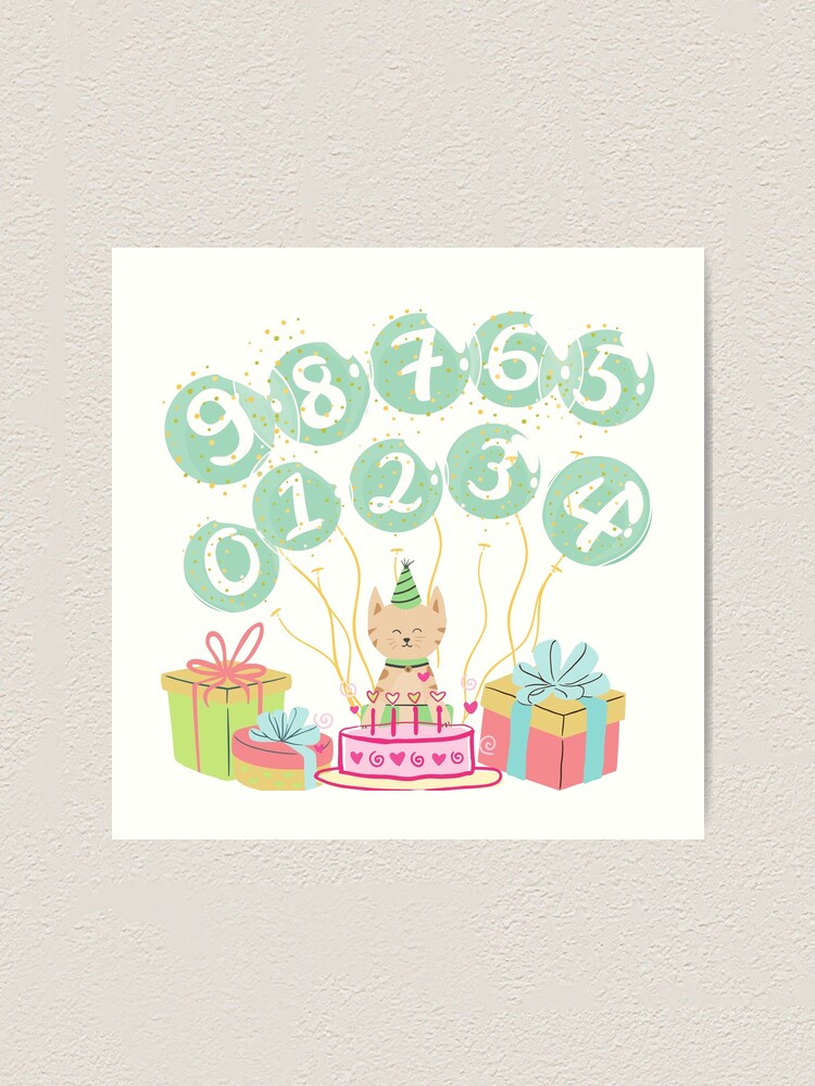 "Numberblocks Party with Kitty Kitten" Art Print by DreamEyes | Redbubble