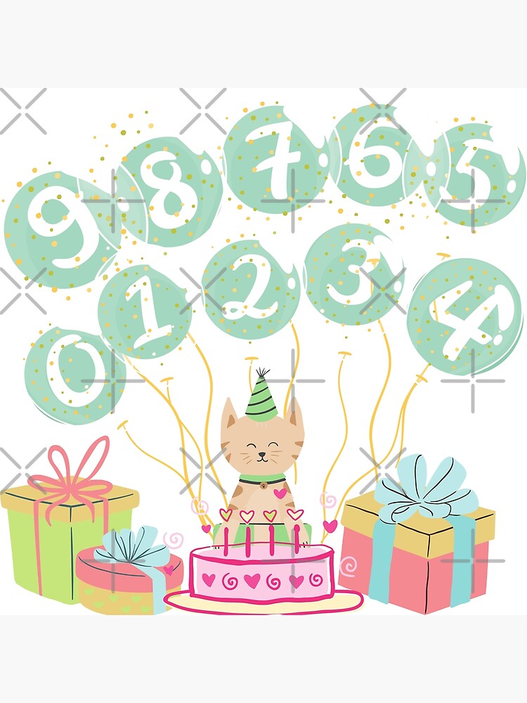 "Numberblocks Party with Kitty Kitten" Art Print by DreamEyes | Redbubble