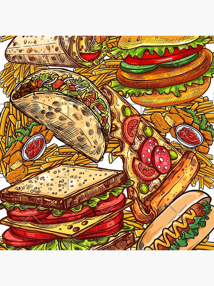 "Food Pattern - Fast Food Pattern - Food Lover - Fast Food Lover ...