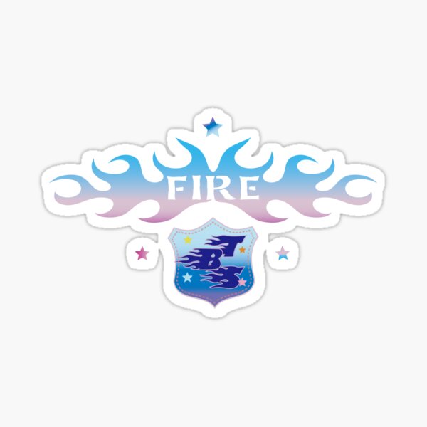 "FIRE flame with BTS shield (grd)" Sticker for Sale by armycloset ...