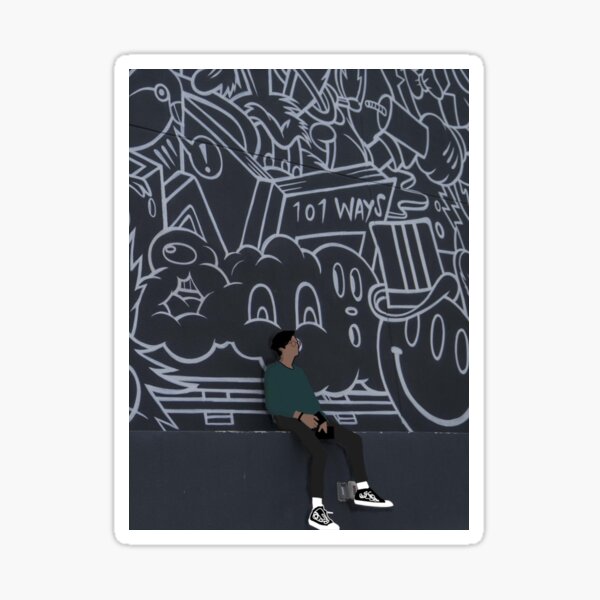 "sitting alone" Sticker by rastee | Redbubble