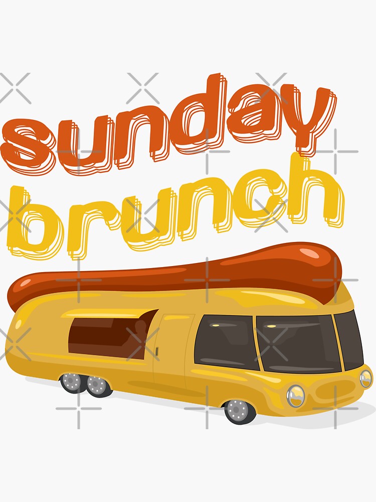 "Sunday Brunch - Van Hot Dog Sticker" Sticker for Sale by TWinUnique ...