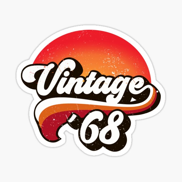 "Vintage 1968" Sticker for Sale by fatshirt | Redbubble