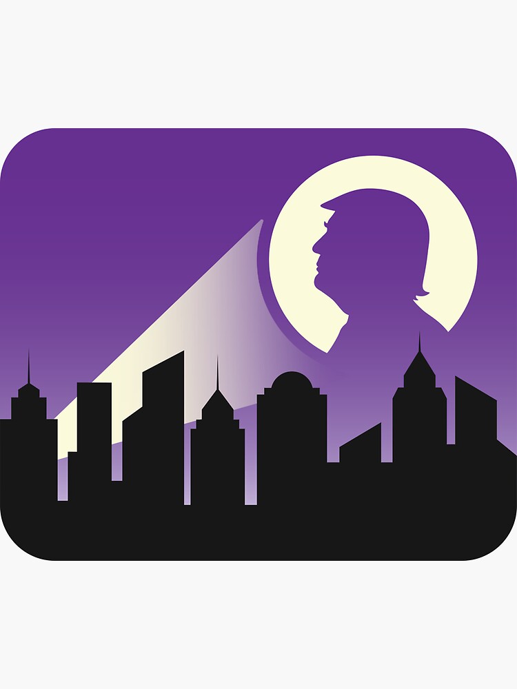 "Trump Bat Signal Sticker" Sticker for Sale by MoldyDonutArt | Redbubble