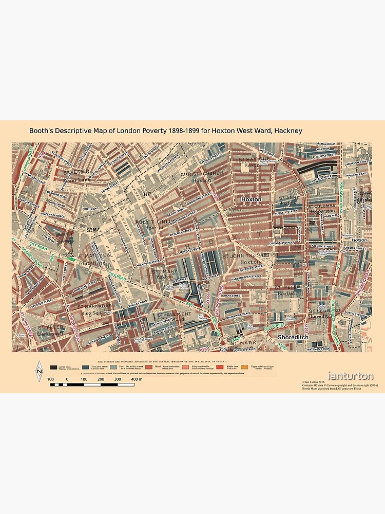"Booth's Map of London Poverty for Hoxton West ward, Hackney ...