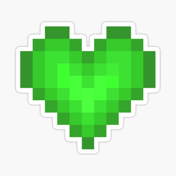 "Pixel Art Green Heart" Sticker for Sale by samftdstore | Redbubble