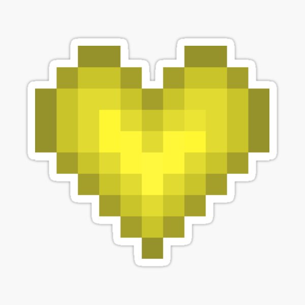 "Pixel Art Yellow Heart" Sticker for Sale by samftdstore | Redbubble