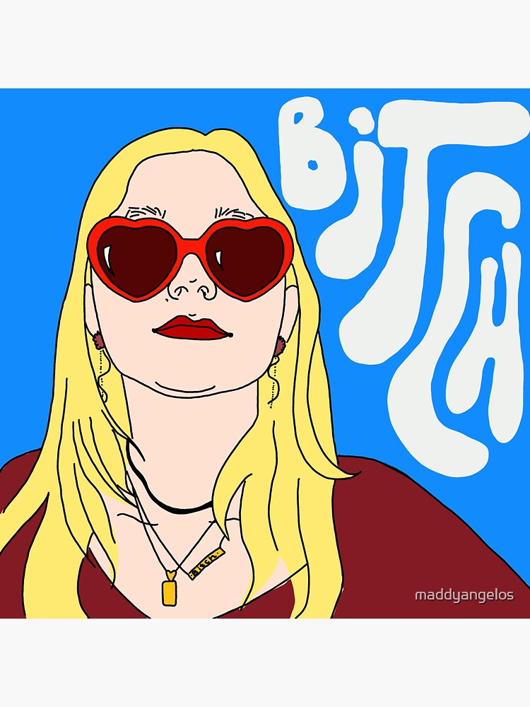 "bad bish" Sticker by maddyangelos | Redbubble